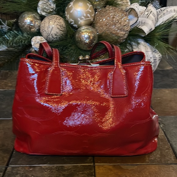 Coach | Bags | Nwot Coach Gorgeous Red Patent Leather Bag | Poshmark